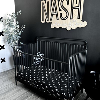 Delta Children Hayden 5-in-1 Convertible Metal Crib - Matte Black : Target