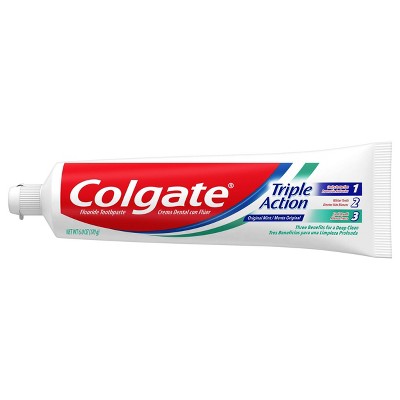 Colgate Triple Action Whitening Toothpaste with Anticavity Protection ...