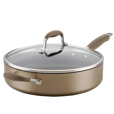 Anolon Achieve 3qt Hard Anodized Nonstick Saute Pan With Lid Cream : Target