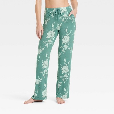 Women's Cloud Knit Pajama Pants - Auden™ Green/floral S : Target