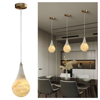 1-light Solid Brass Alabaster Pendant Light : Target