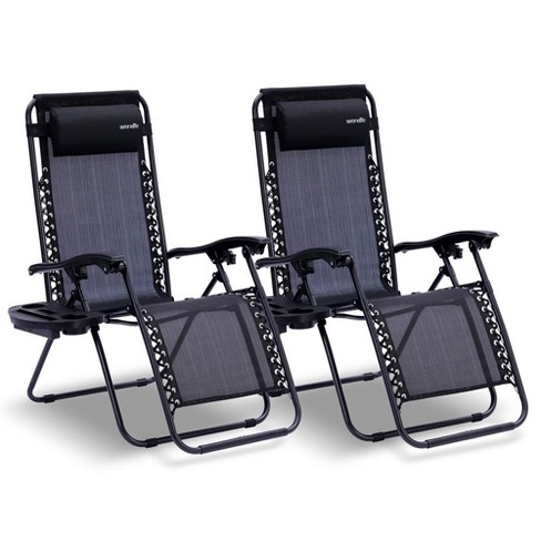 Serenelife Adjustable Zero Gravity Chair Set - Foldable, Portable ...