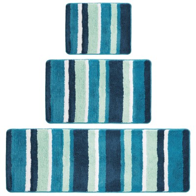 Mdesign Cotton Spa Mat Rug For Bathroom, Varied Sizes, Set Of 3 - Water ...