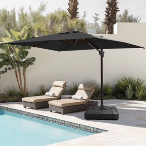 Pellebant 9×12FT Patio Offset Cantilever Umbrella Single-Top Design 360 ...