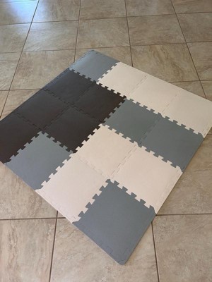 Prosource Kids Solid Floor Play Mat 3/8-in, 16 Sq Ft - 16 Tiles, Blue ...