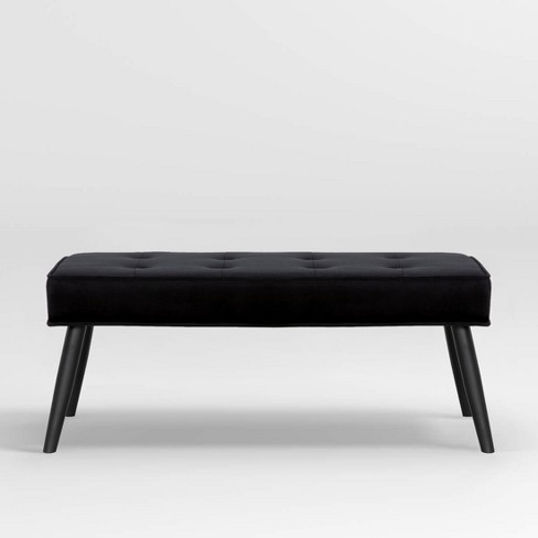 Westintrends Velvet Tufted Bedroom Bench For Living Room & Entryway ...