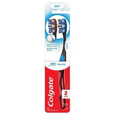 Colgate 360 Total Advanced Floss-tip Bristles Toothbrush Soft : Target