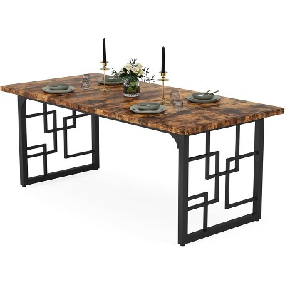 Tribesigns 63" Rectangular Dining Table, Wooden Kitchen Table ...