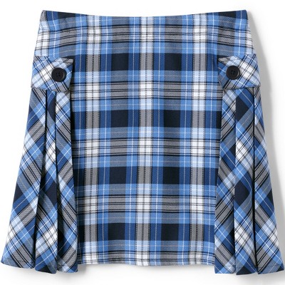 Lands' End School Uniform Kids Plaid Box Pleat Skirt Top Of The Knee ...