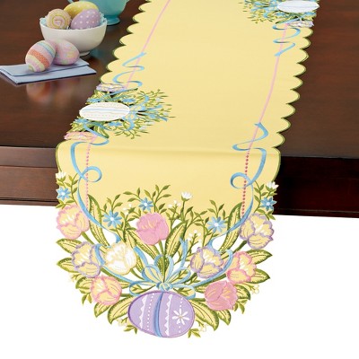 Collections Etc Easter Bunny And Eggs Table Linens Runner : Target
