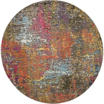 Nourison Celestial Ces14 Sunset Indoor Area Rug 4' X Round : Target