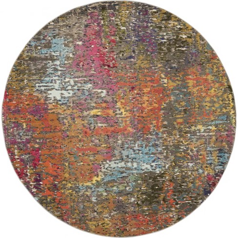 Nourison Celestial Ces14 Sunset Indoor Area Rug 4' X Round : Target