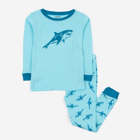 Leveret Two Piece Cotton Pajamas Sharks Royal Blue 3 Year : Target