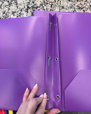 12pk Plastic Filing Portfolio With Prongs Multicolored - Up & Up™ : Target