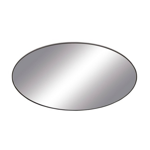 Wood Oval Wall Mirror Black - Olivia & May: Contemporary Style, Indoor ...