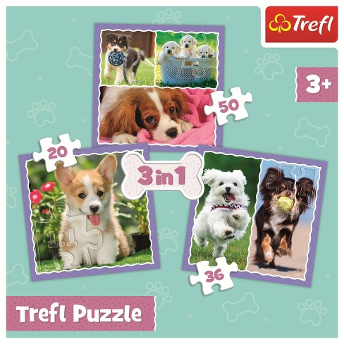 Trefl 3in1 Lovely Dogs Kids Jigsaw Puzzle - 107pc : Target