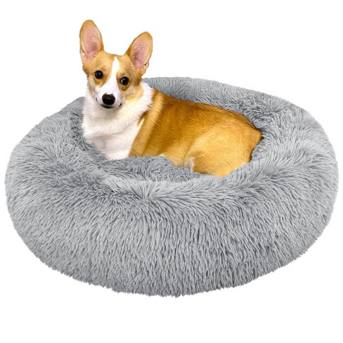 Petami Calming Dog Bed For Puppy Cat Kitten, Round Washable Pet Bed ...