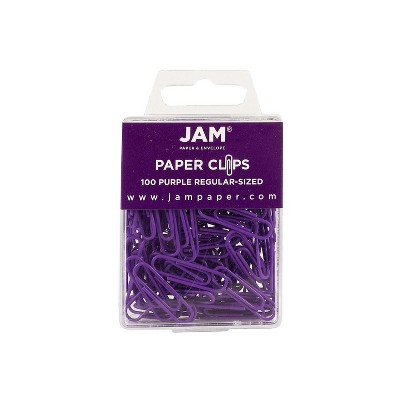 Jam Paper Colored Standard Paper Clips Small 1 Inch Purple Paperclips ...
