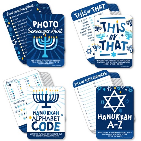 Big Dot Of Happiness Hanukkah Menorah - 4 Chanukah Holiday Party Games ...