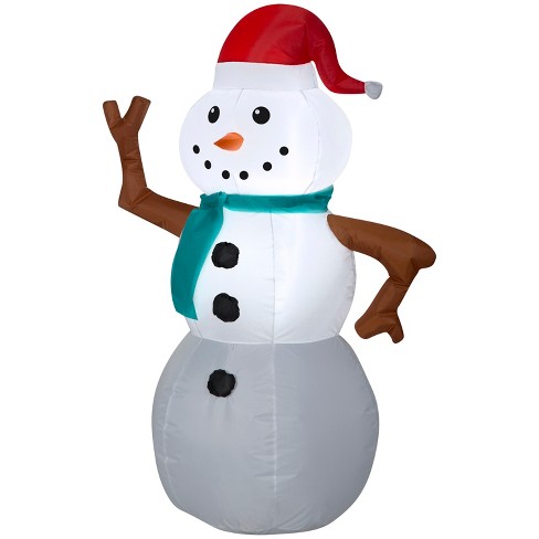 Gemmy Christmas Inflatable Snowman With Twig Arms, 3.5 Ft Tall, Multi ...