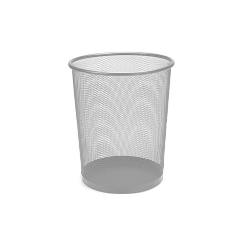Mind Reader Mesh Garbage Waste Basket Recycling Bin Set, Round, Silver ...