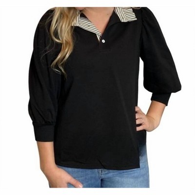 Women's Striped Collar Top - Entro S : Target