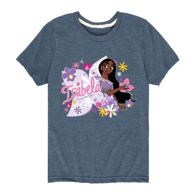 Disney Isabela with Flowers Short Sleeve Graphic T-Shirt - Heather Blue ...