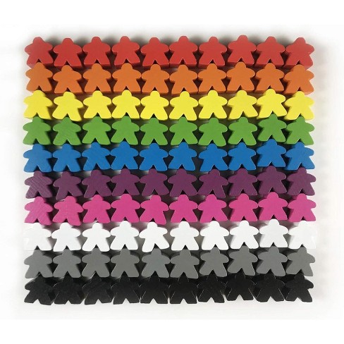 Apostrophe Games Wooden Meeples, Multi-color - 100pcs : Target