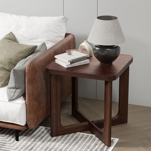 Aydan Wood Grain Tabletop Rectangle Side Table For Living Room Small ...