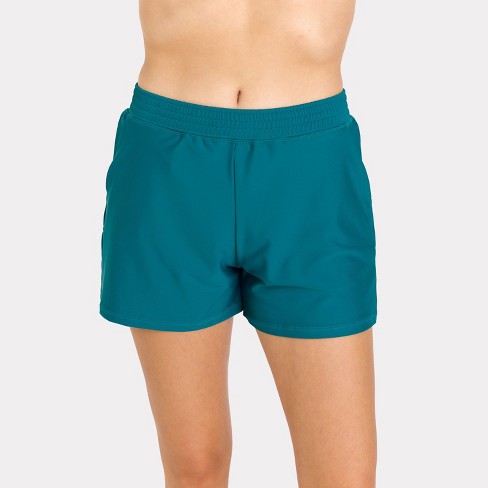 Calypsa Women's Chlorine Resistant Classic Fit Swim Shorts With Panty ...