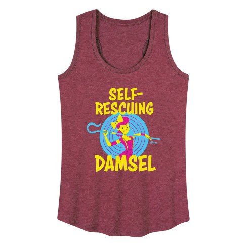 Women's Disney Self Rescuing Damsel Graphic Racerback Tank - Heather ...