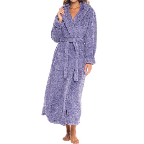 Adr Womens Fluffy Robe, Fuzzy Robe For Women, Long Hooded Robes For ...