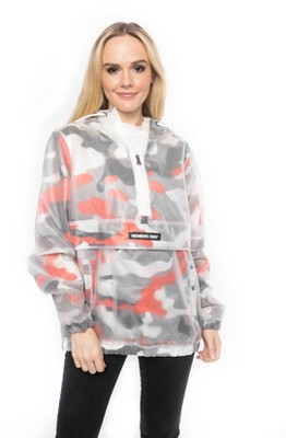 Members Only Women's Translucent Camo Print Popover Oversized Jacket ...