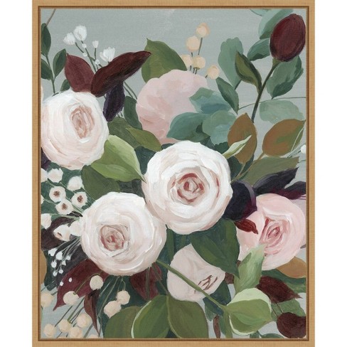16" X 20" Bohemian Blooms Ii By Grace Popp Framed Canvas Wall Art ...