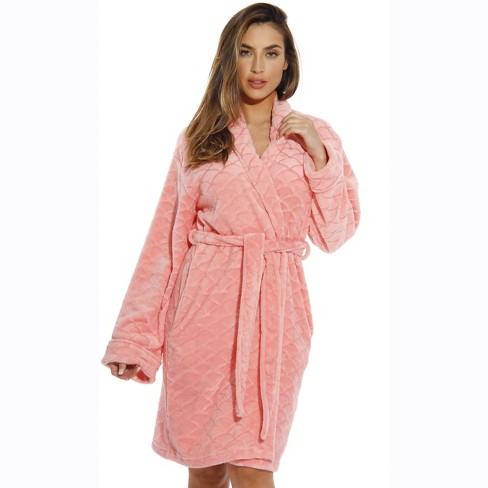 Just Love Womens Plush Solid Robe | Ladies Bathrobe 6311-coral-1x : Target