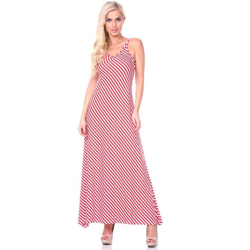 Women's Backless Striped Maxi Dress - White Mark : Target