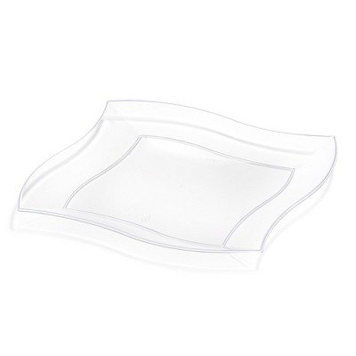 Smarty Had A Party 10.75" Clear Square Plastic Dinner Plates (120 ...