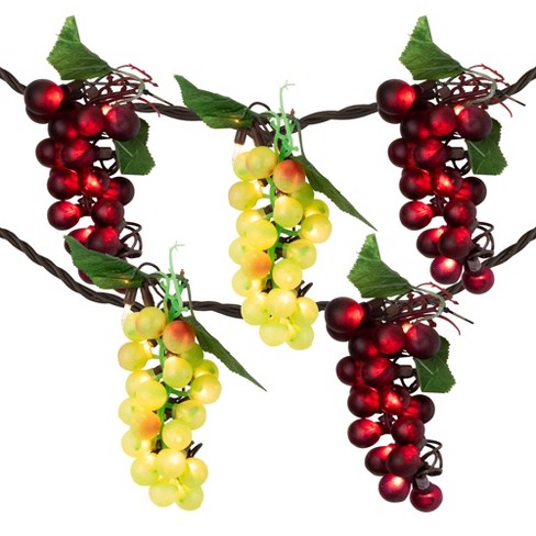 Northlight 5-count Red And Green Grape Cluster String Light Set, 8ft ...