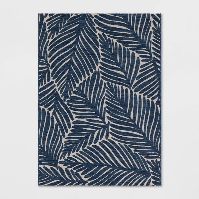 5'x7' Palms Outdoor Area Rug Navy Blue - Threshold™ : Target