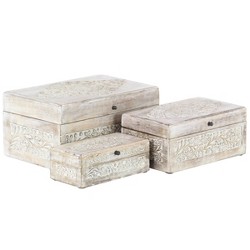 Set Of 2 Wooden Boxes With Pattern - Olivia & May : Target