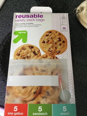 Reusable Food Storage Bags -15pc Variety Pack/5ct Each - Up & Up™ : Target