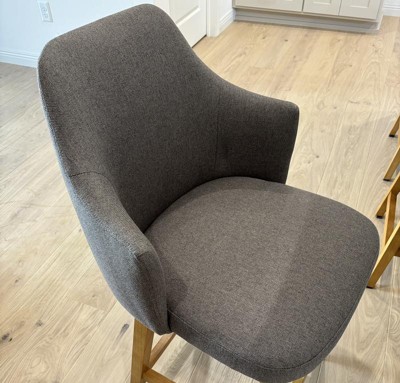 Kinston Swivel Curved Back Upholstered Counter Height Barstool ...