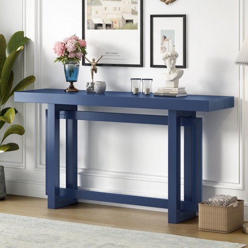 59.1 Modern Industrial Style Console Table Navy Blue Modernluxe Target