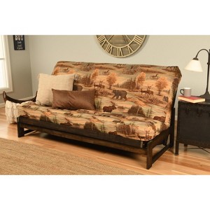 Full Size Futon Frame - Nordic Haven Mocha Finish - Convertible Sofa ...