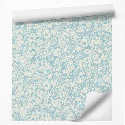 Tempaper Peel And Stick Wallpaper Floral Damask Blue : Target
