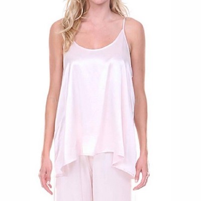 Women's Anne Satin Spaghetti Strap Tank With Gathered Back - Pj Harlow ...