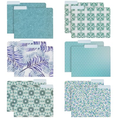 Paper Junkie 24 Pack Decorative File Folders, 6 Floral Designs, 1/3 Cut ...
