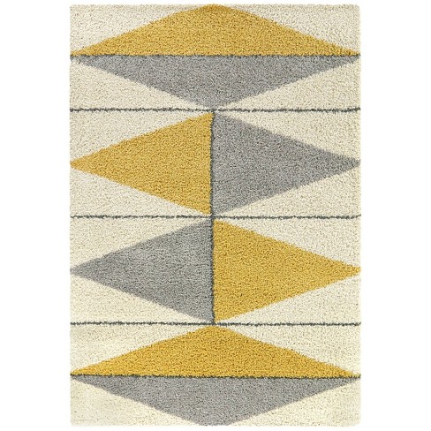8'9"x12' Levine Mid-century Modern Geometric Rug Yellow: Fade & Stain ...