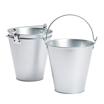 Juvale 12 Pack Small Tin Pails With Handles, Galvanized Metal Buckets ...