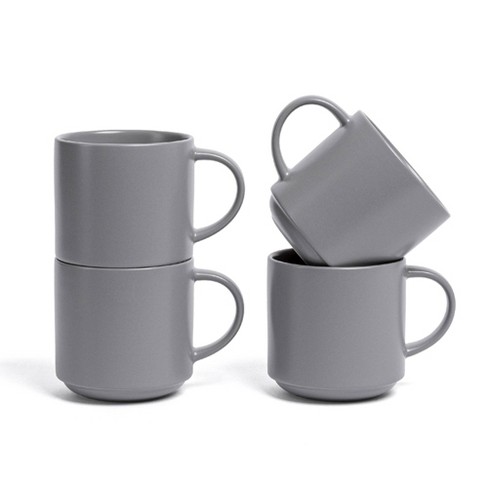 Over&back Set Of 4 14oz Stackable Hand-finished Stoneware Mugs Semi ...